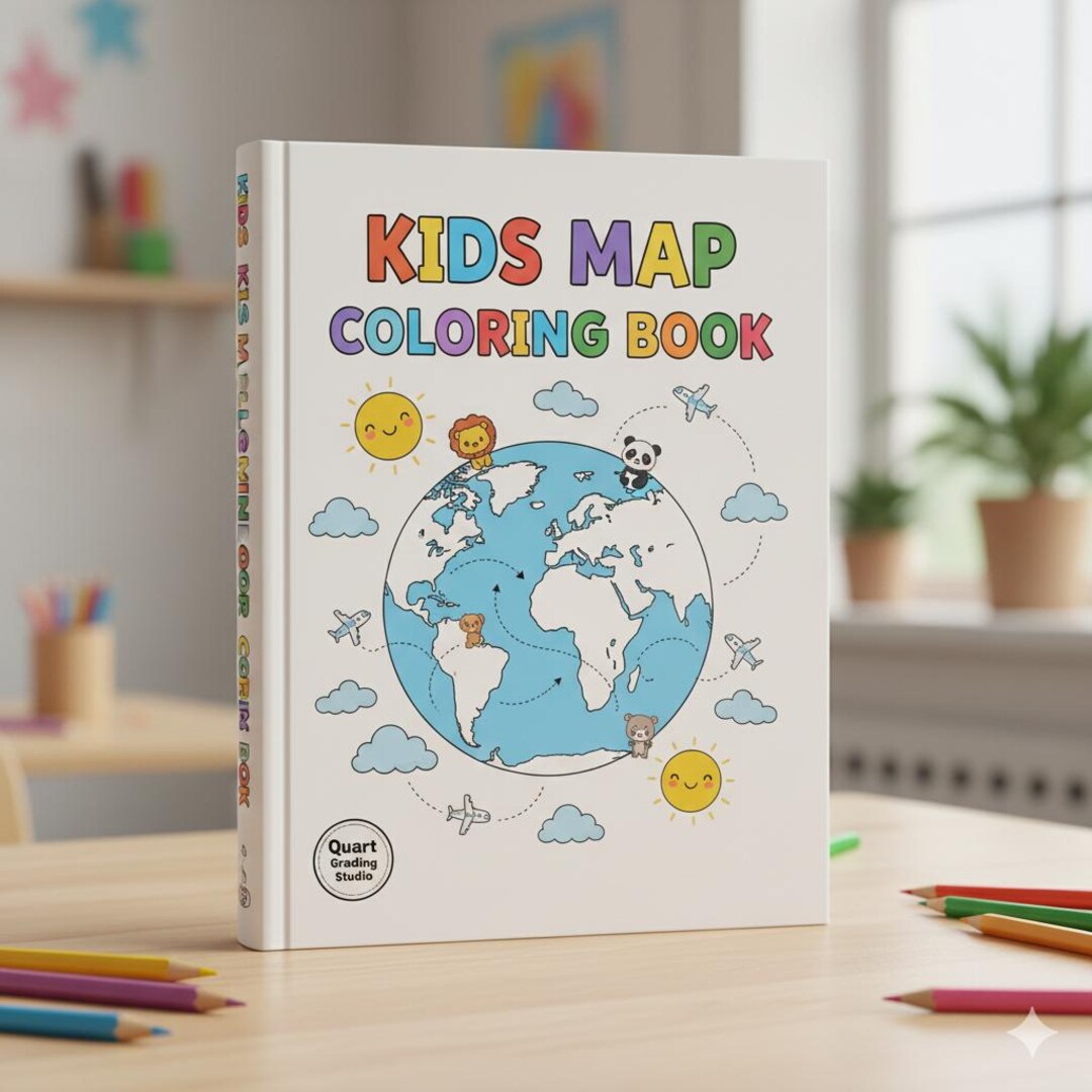 Kids Map Coloring Book | World Geography Activity for Kids | Learn ...