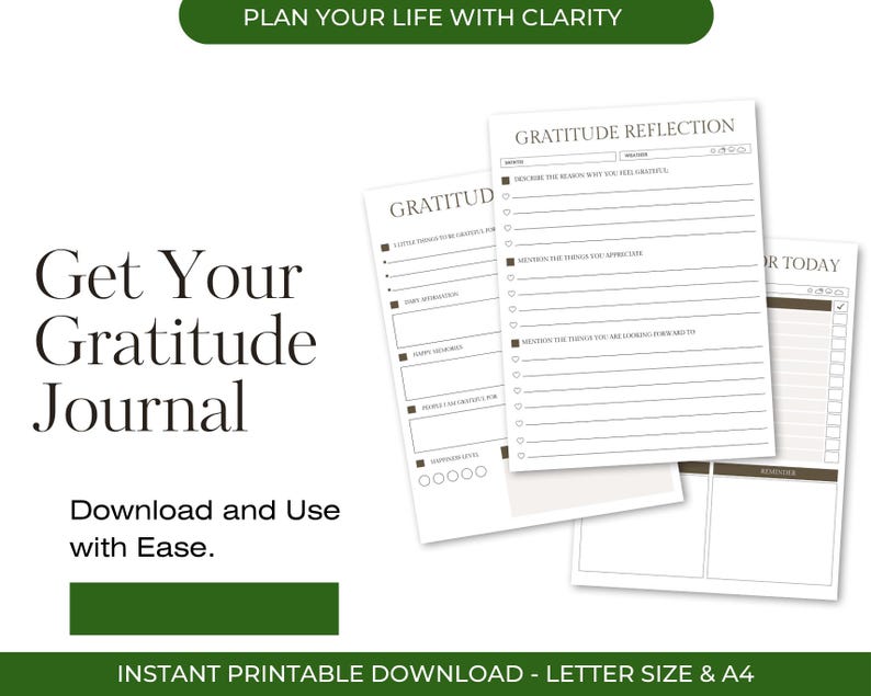 2026 Gratitude Journal | 500-page Printable Daily Gratitude Planner ...
