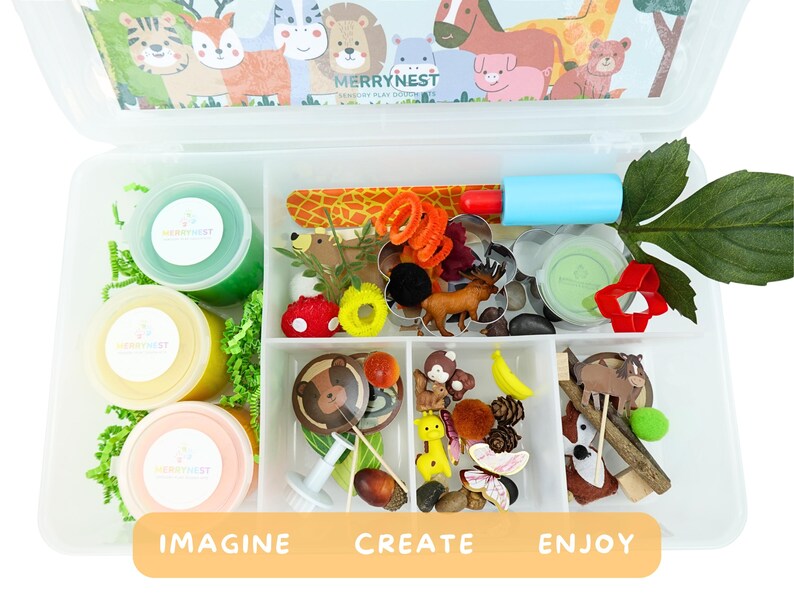 Woodland Animals Sensory Play Dough Kit: Handmade Forest Theme Activity ...