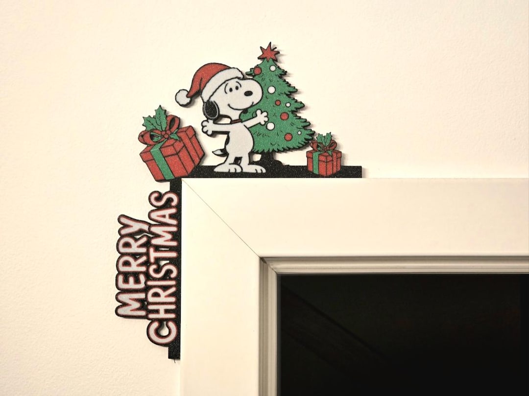 3D Printed Snoopy Christmas Door Corner – Peanuts Holiday Decor - Etsy