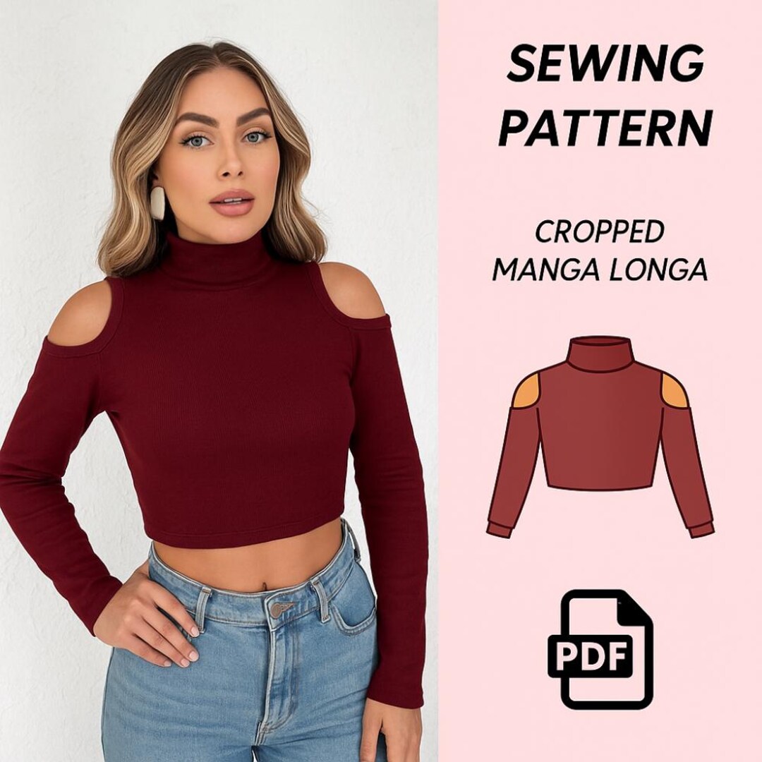 Crop Top Off-shoulder Sewing Pattern PDF: Ruffle Sleeve DIY Blouse - Etsy