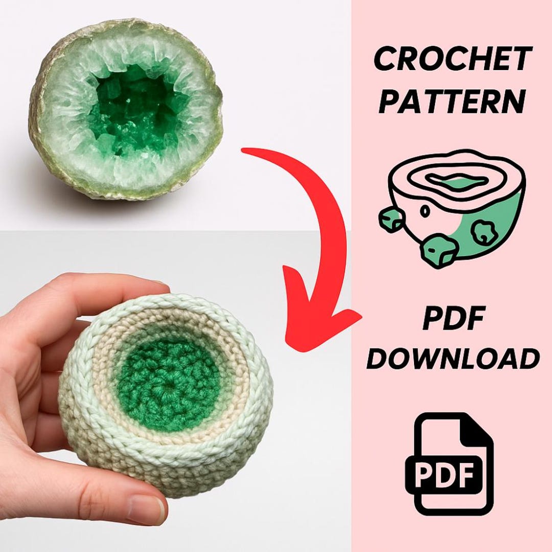 Geode Crochet Pattern – Digital PDF – Crystal Rock Amigurumi in 3 Sizes ...