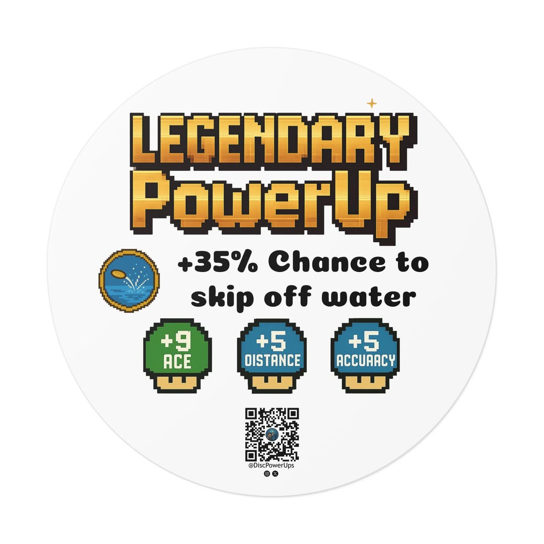 Legendary Disc Golf Power-up Sticker: Water Skip Boost - Etsy
