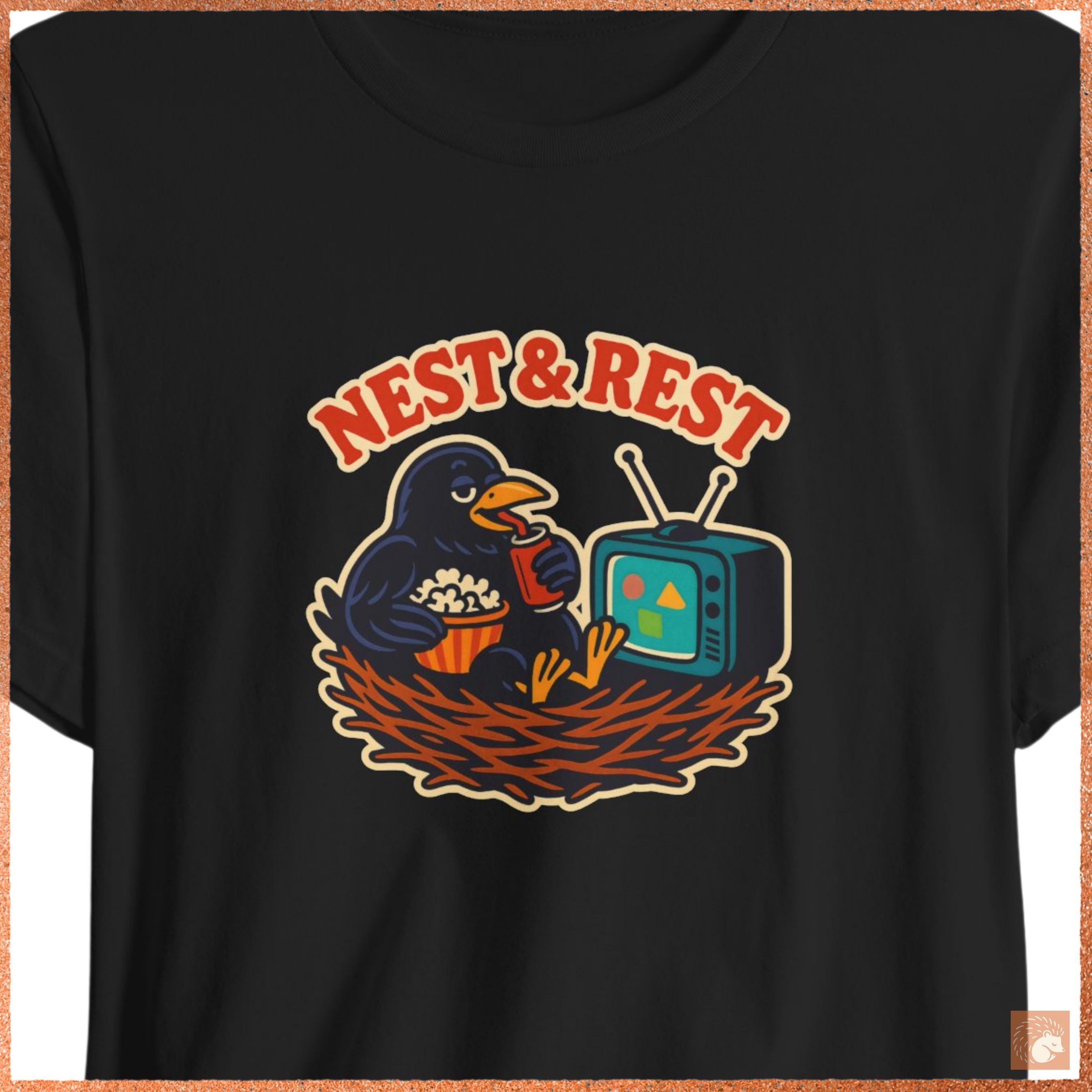 Funny Crow Graphic T-shirt: Nest & Rest Retro Homebody T-shirt - Etsy