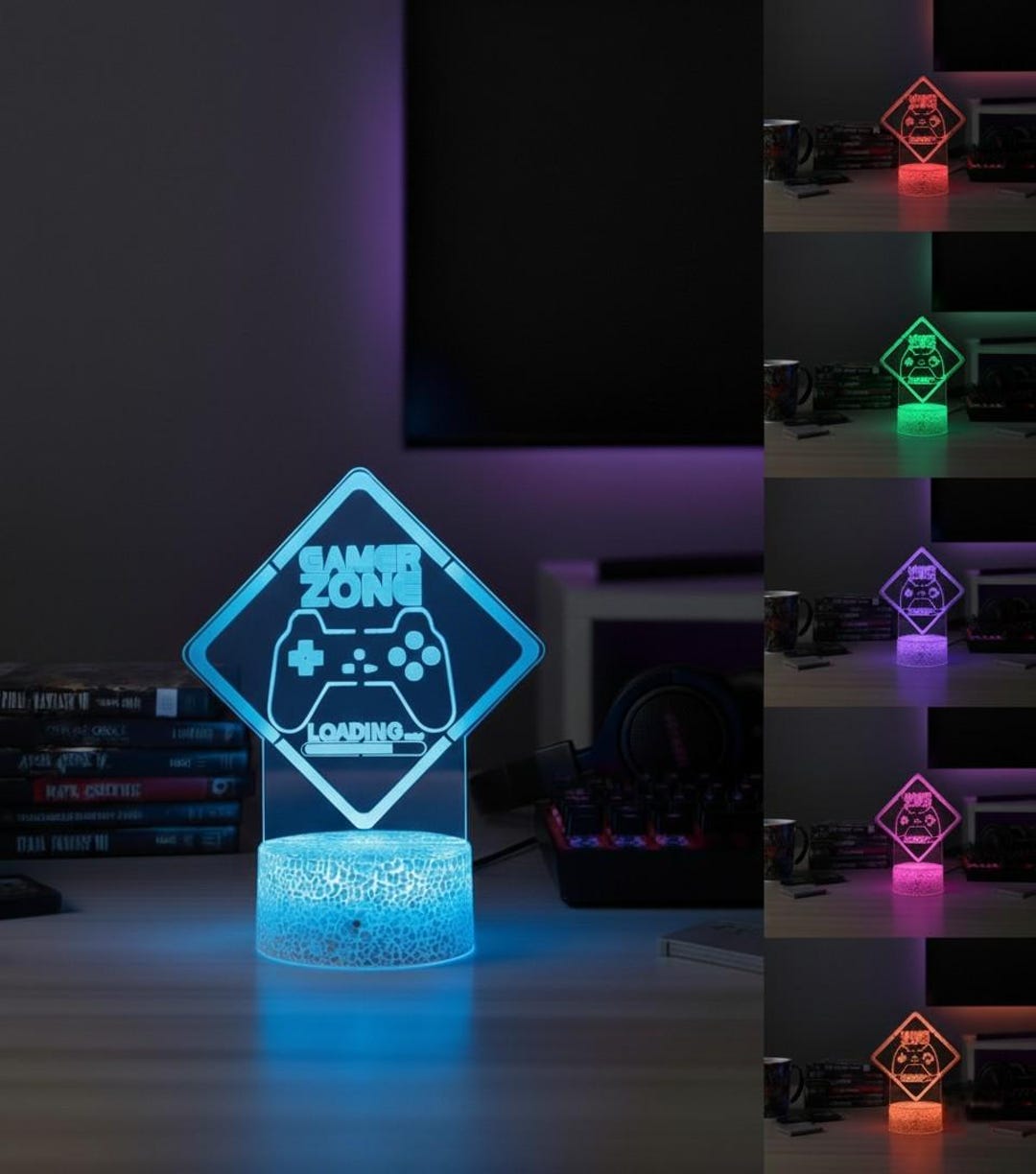 Gamer Zone LED Gaming Lamp – Customized Night Light for Gaming Rooms ...
