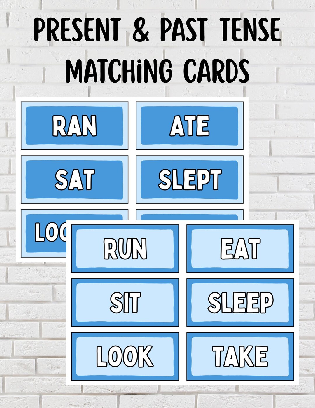 Verb Tense Flashcards: Grammar Activity for Kids (PDF Download) - Etsy