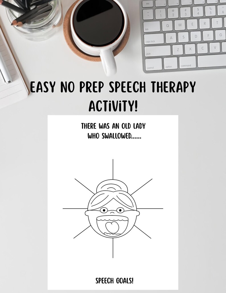 There Was an Old Lady Who Swallowed-speech Therapy Activity - Etsy