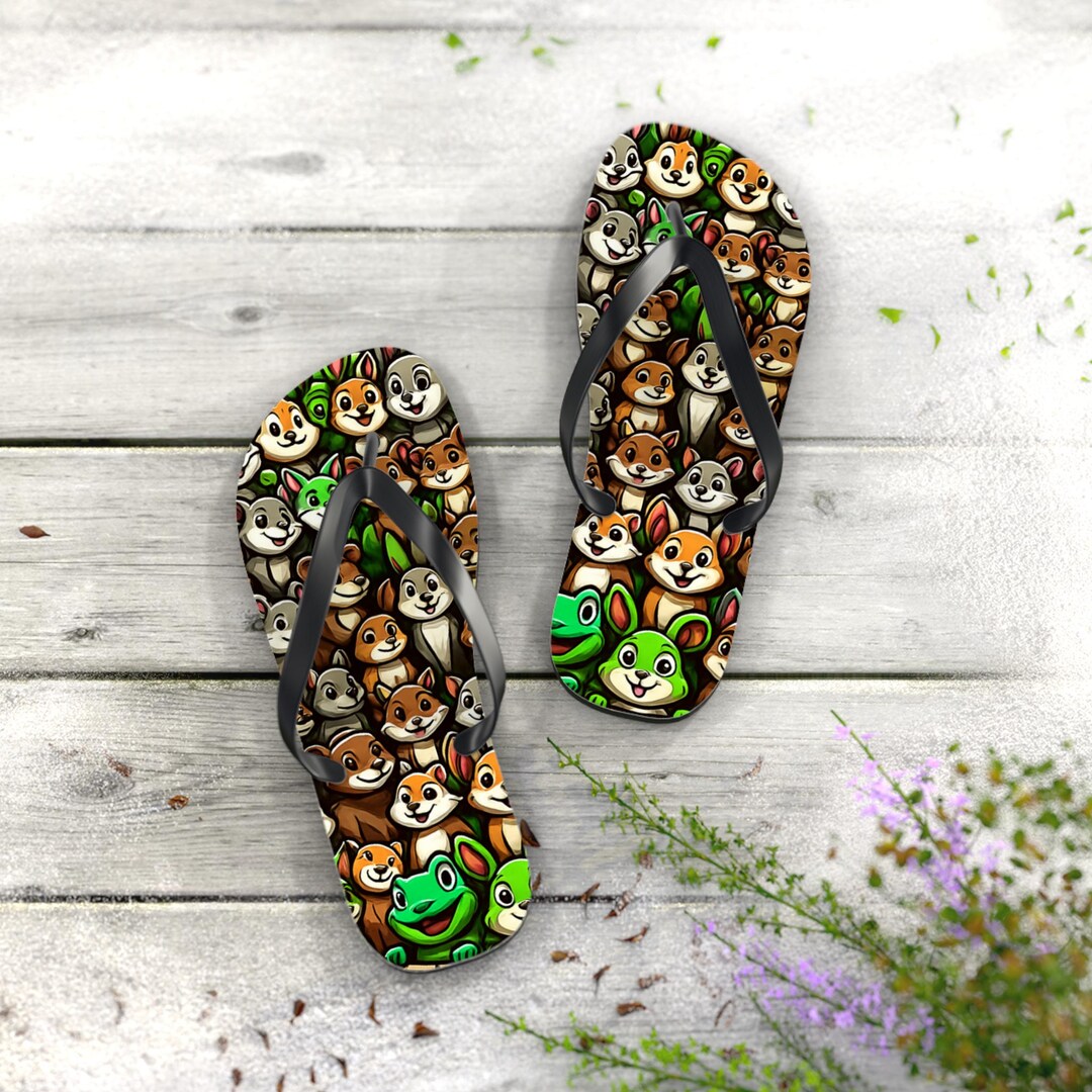 Adorable Animal Flip Flops, Cute Summer Accessories, Beach Footwear ...