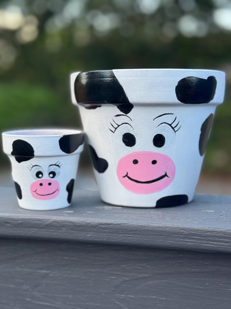 Hand Painted Terra Cotta Pots - Zoo Animal Series - Etsy