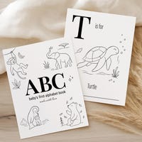 ABC Animal Coloring Book: Baby Shower Guest Book Alternative (US + A4 ...