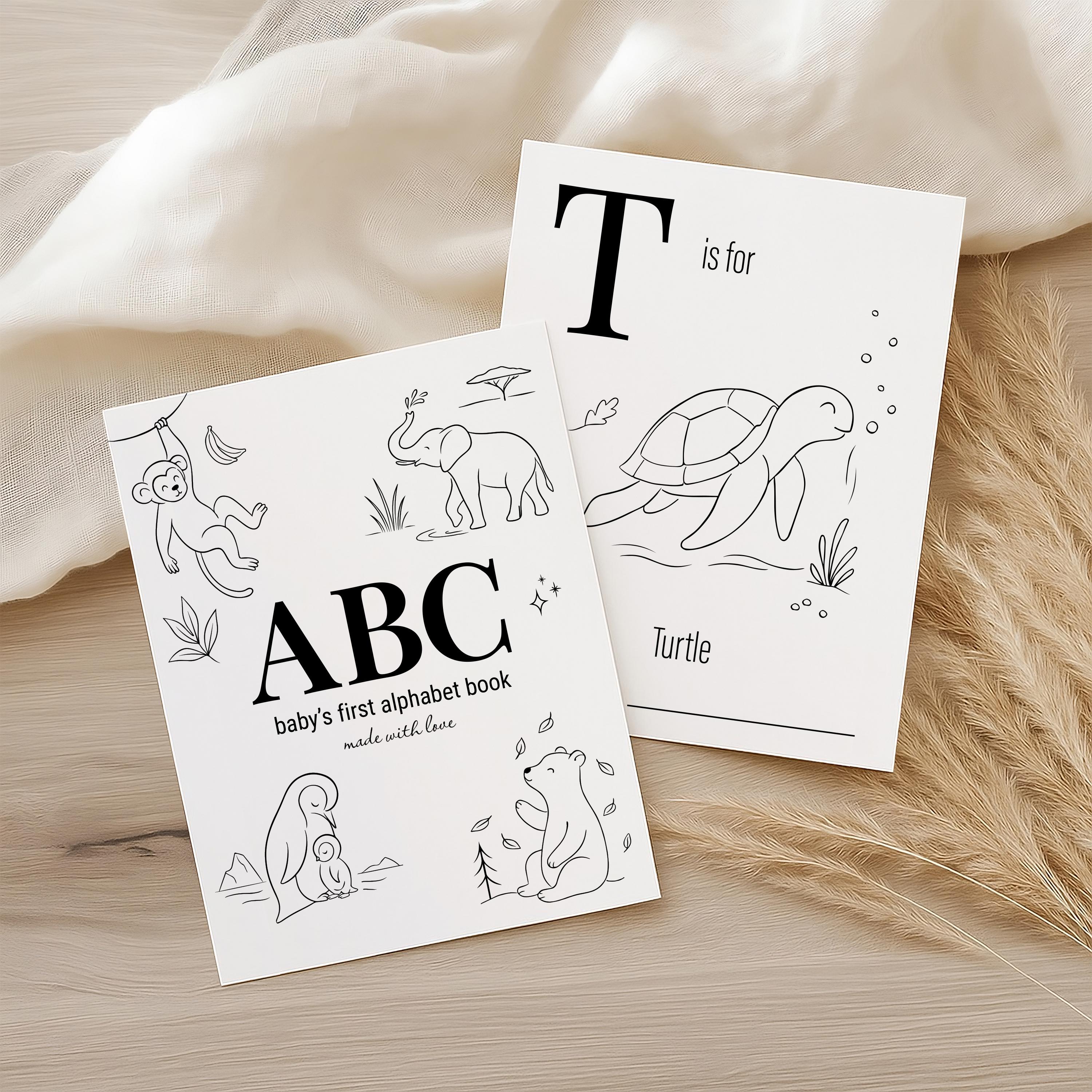 ABC Animal Coloring Book | Baby Shower Game | Baby's First ABC Book ...