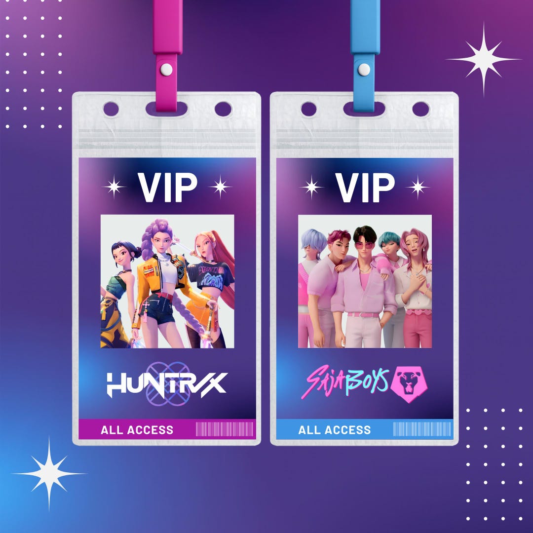 Kpop Demon Hunters VIP Access Pass Printable | Huntrix & Saja Boys ...