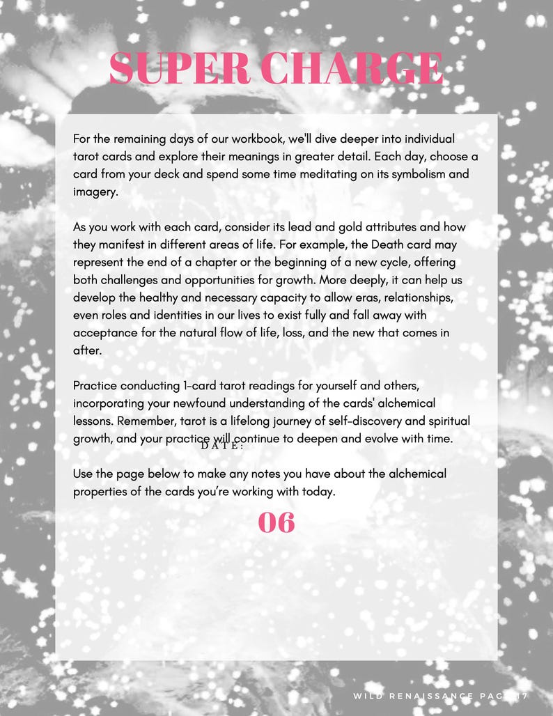 7 Day Tarot Workbook PDF | Beginner Tarot Guide | Learn Tarot Cards | Original Photography ...