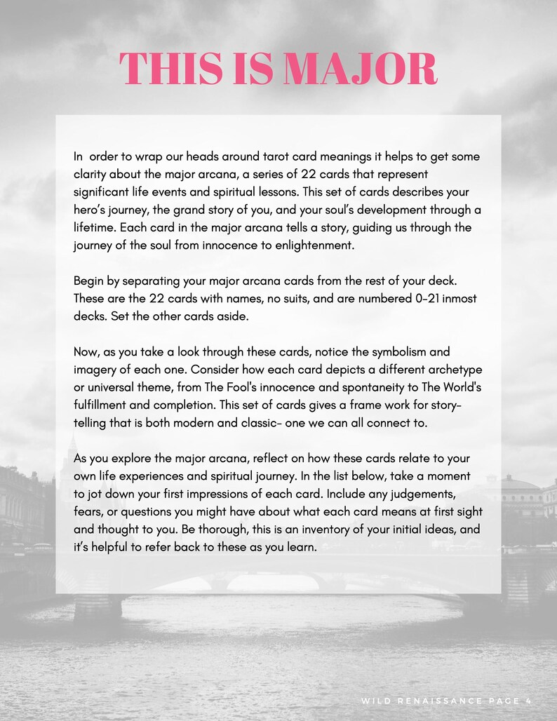 7 Day Tarot Workbook PDF | Beginner Tarot Guide | Learn Tarot Cards ...