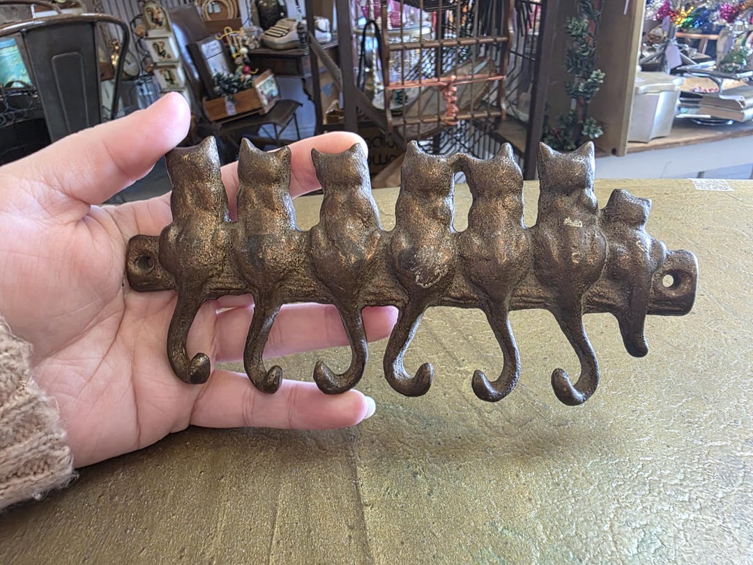 Vintage Cast Iron Cats Key Hooks - Etsy