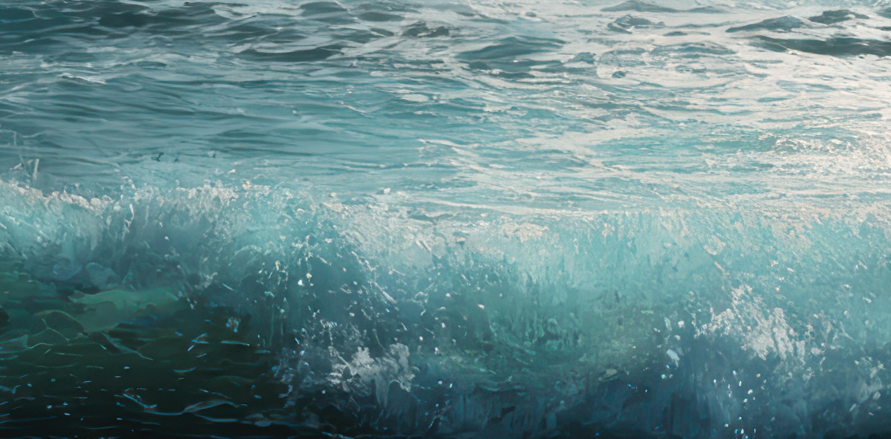 Ocean Wave Wall Art Printable, Moody Seascape Painting, Calm Coastal ...