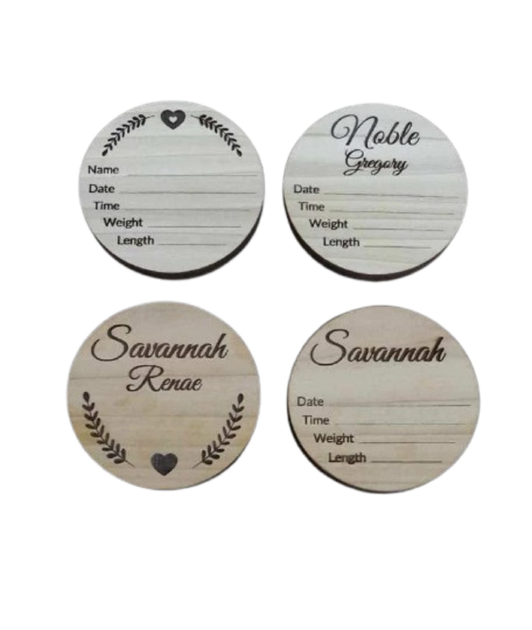 Custom Wooden Birth Announcement and Monthly Milestone Tags - Etsy