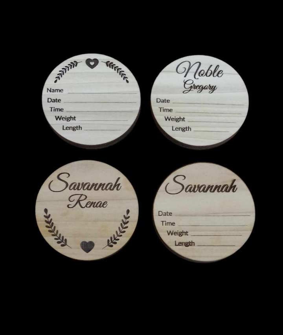 Custom Wooden Birth Announcement and Monthly Milestone Tags - Etsy