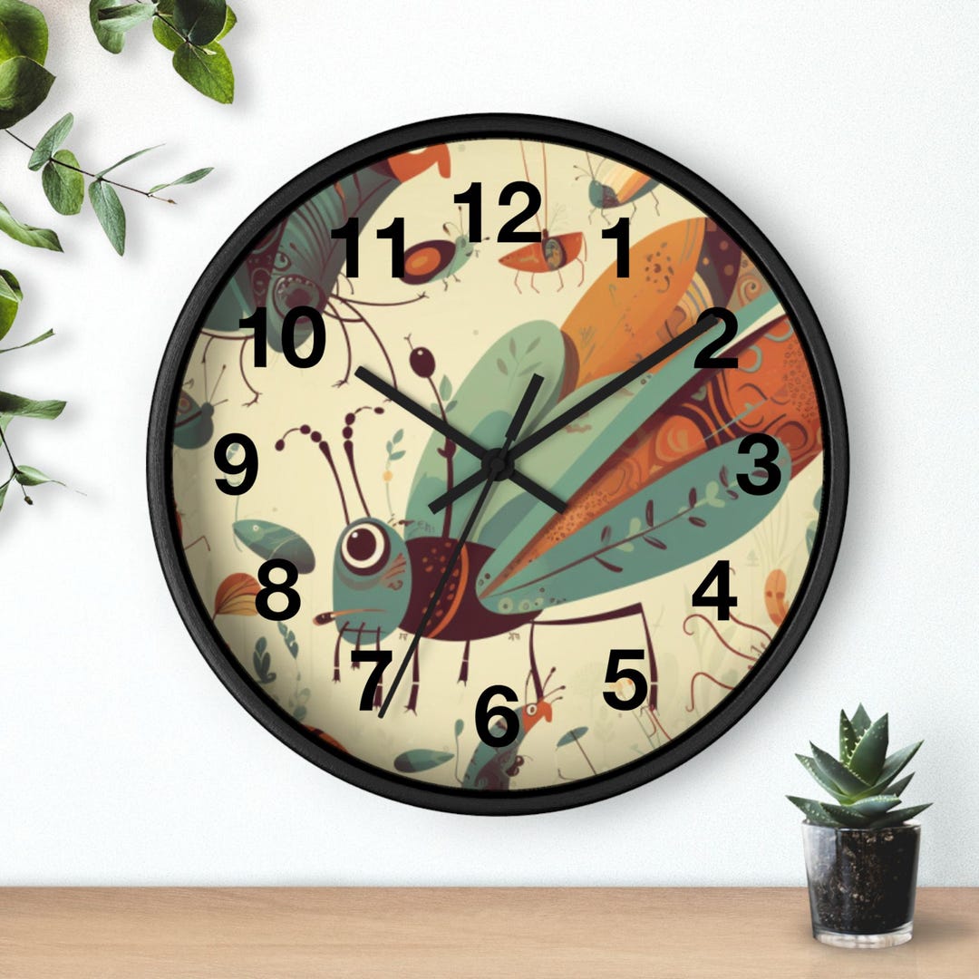 Whimsical Insect Tales Wall Clock | Nature-inspired Timepiece, House ...