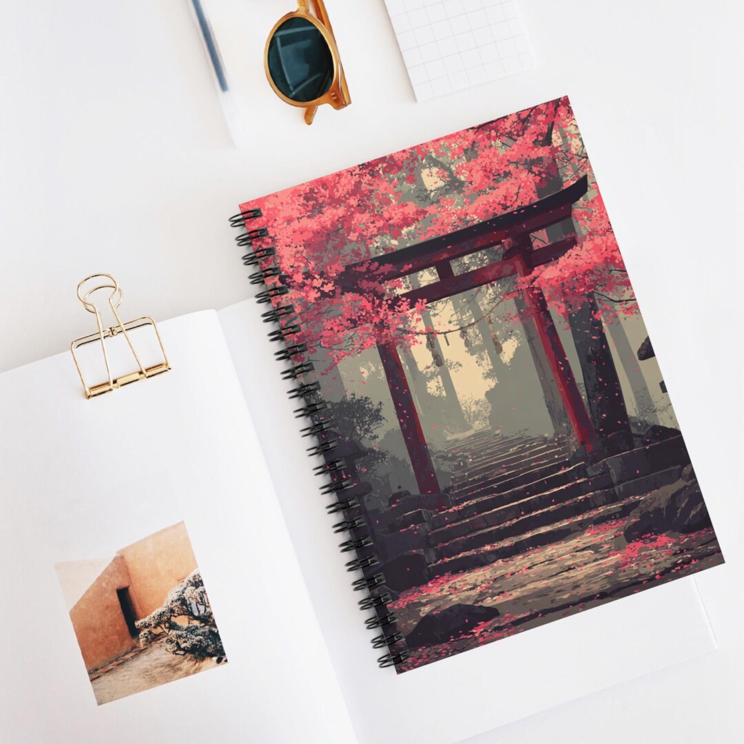 Blossom Shrine Path Notebook | Spiral Ruled Journal, Artistic ...