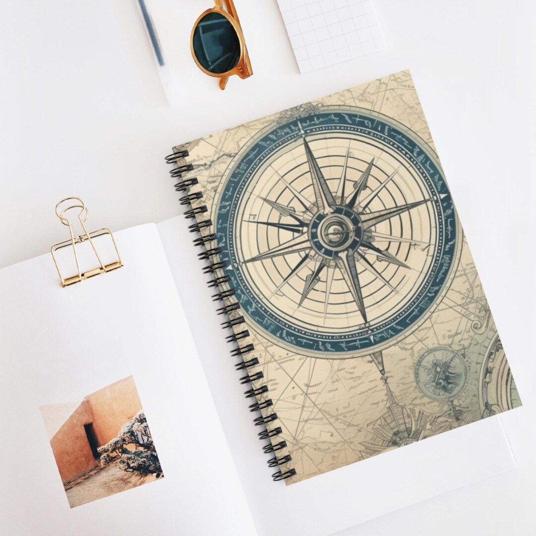 Old Sea Map Spiral Notebook | Ruled Journal Artistic Sketchbook, Gift ...