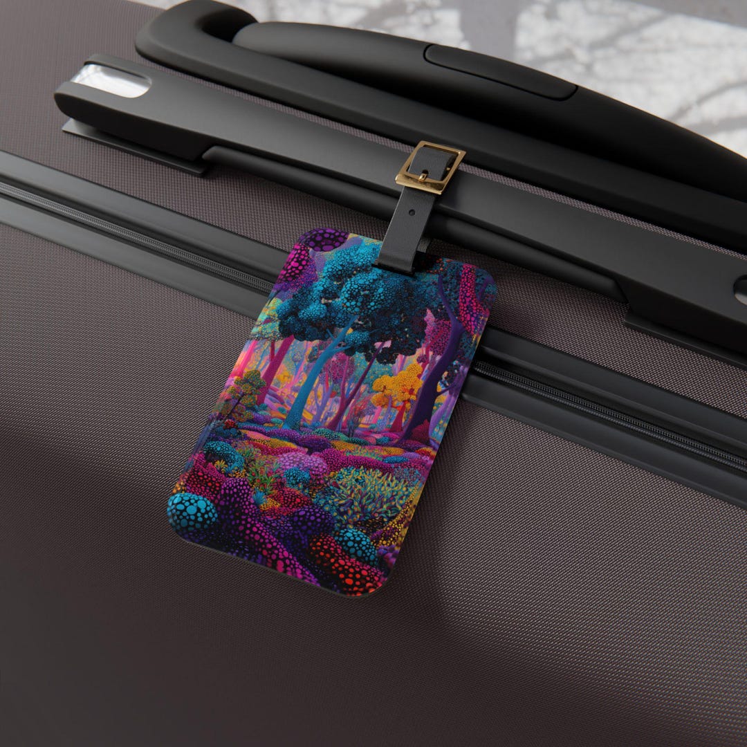Dotted Nature Dream Luggage Tag | Colorful Surreal Landscape, Unique ...