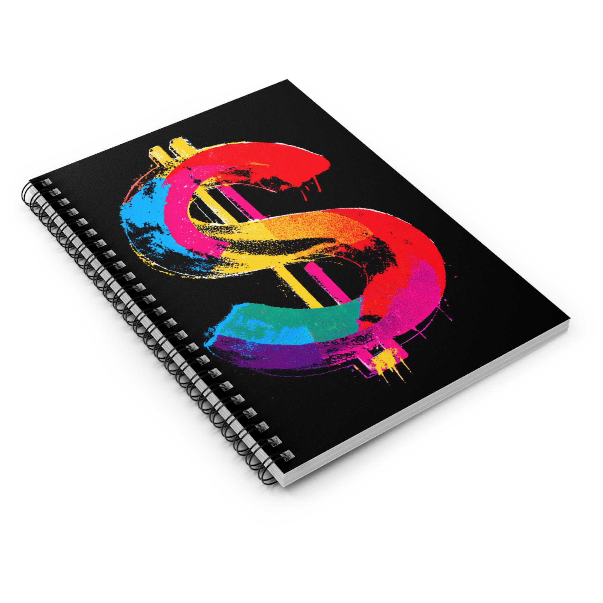 Dollar Sign Shine Spiral Notebook - Perfect for Artists, Students, and ...