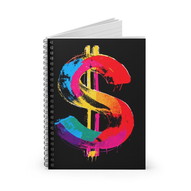 Dollar Sign Shine Spiral Notebook - Perfect for Artists, Students, and ...