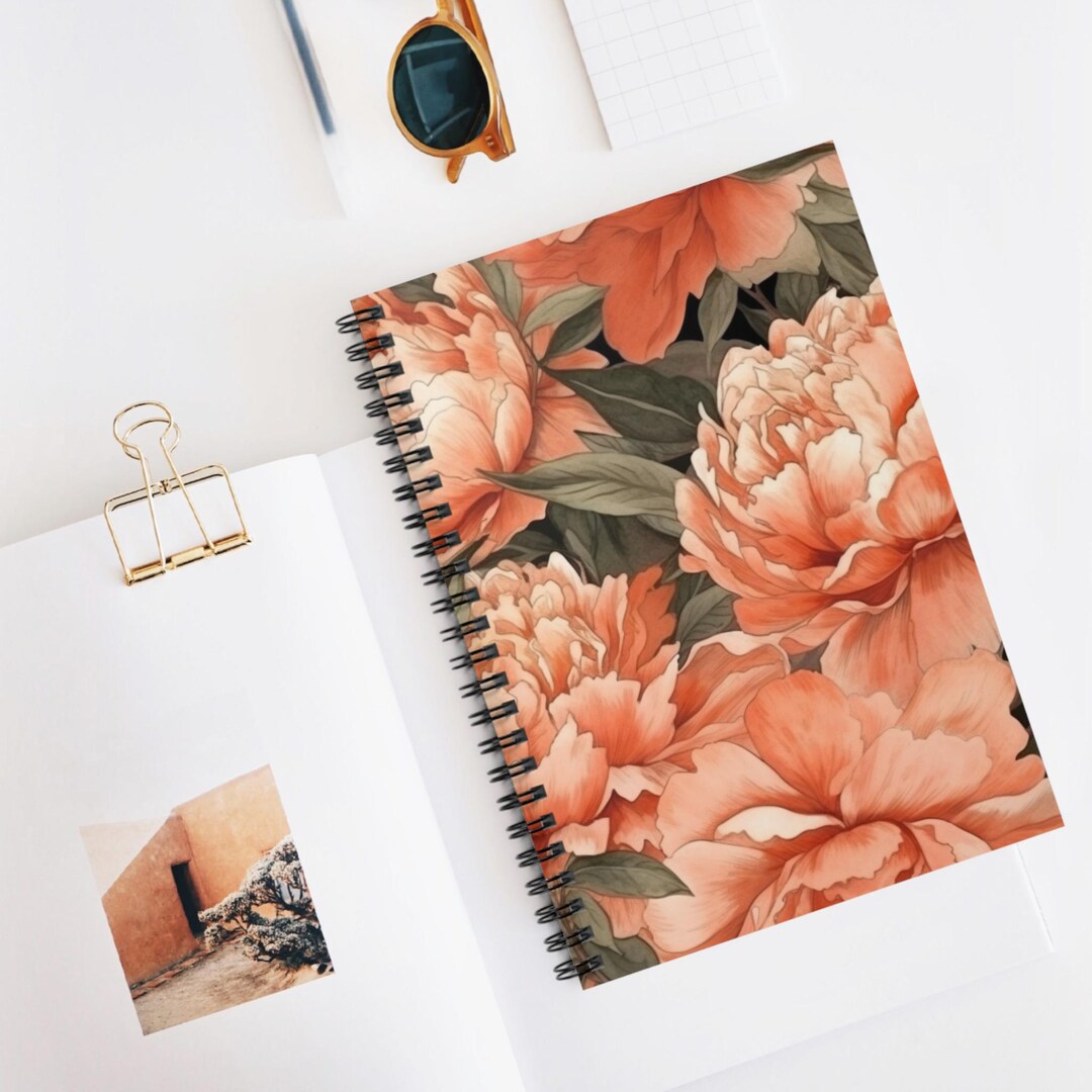 Coral Bloom Shine Spiral Notebook | Ruled Journal, Artistic Sketchbook ...