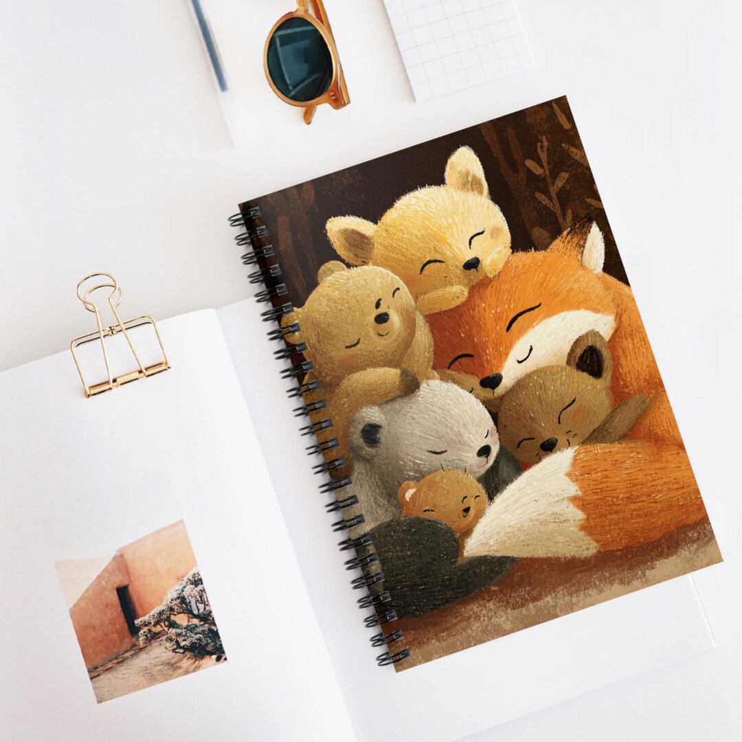 Baby Animal Cuddles Spiral Notebook, Cute Journal, Gift for Nature ...