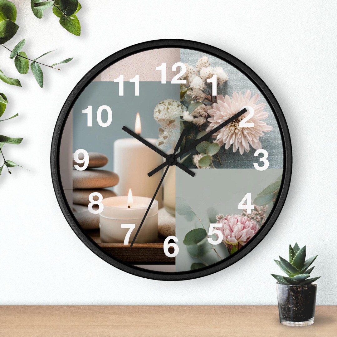 Spa Relaxation Mood Wall Clock | Relaxing Floral Home Decor, Living ...