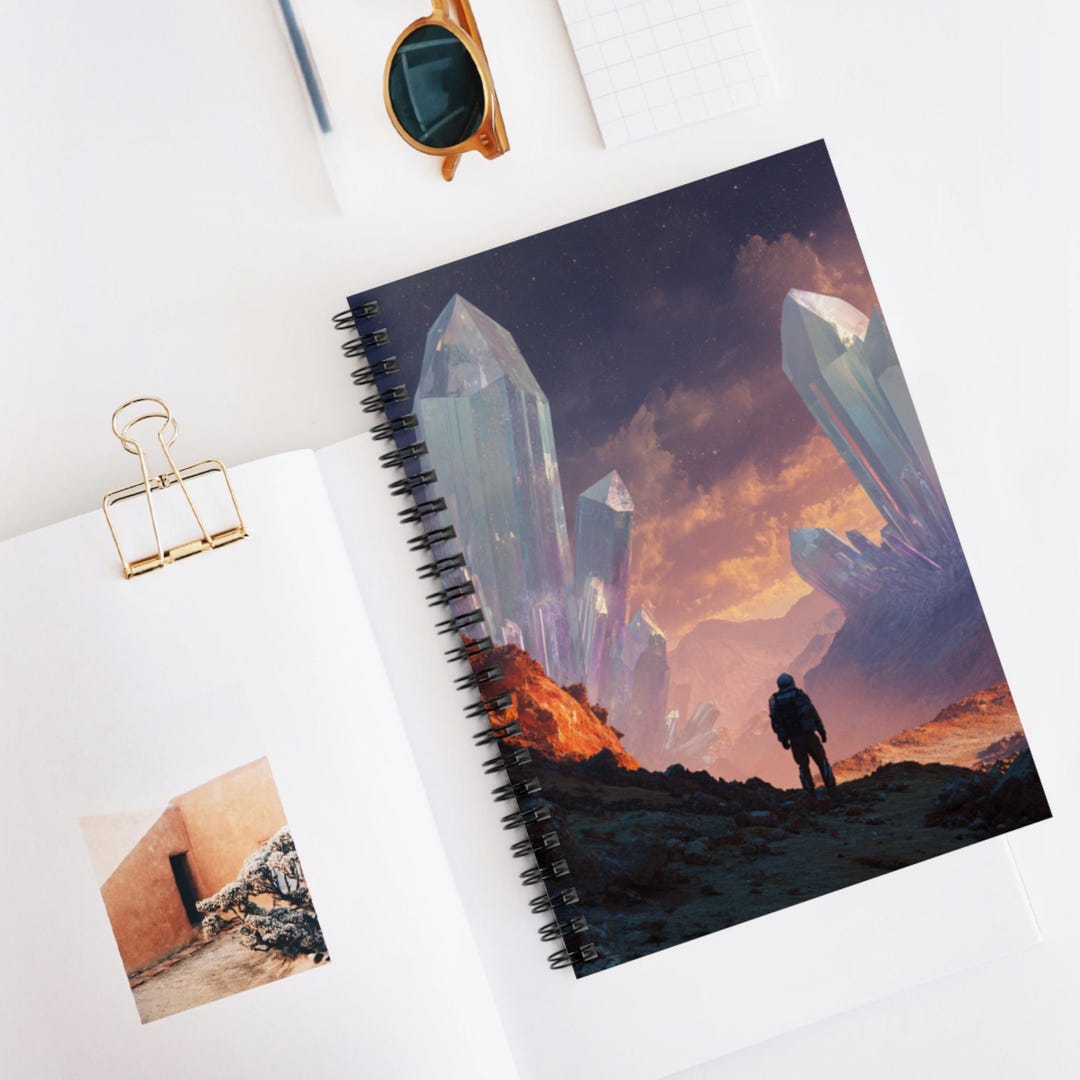 Crystal Peak Trek Notebook | Explorer Silhouette Spiral Journal ...