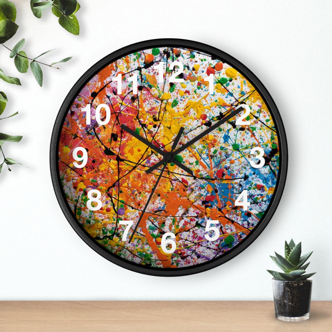Rainbow Drip Dance Wall Clock | Colorful Modern Art Clock, Kitchen Wall ...
