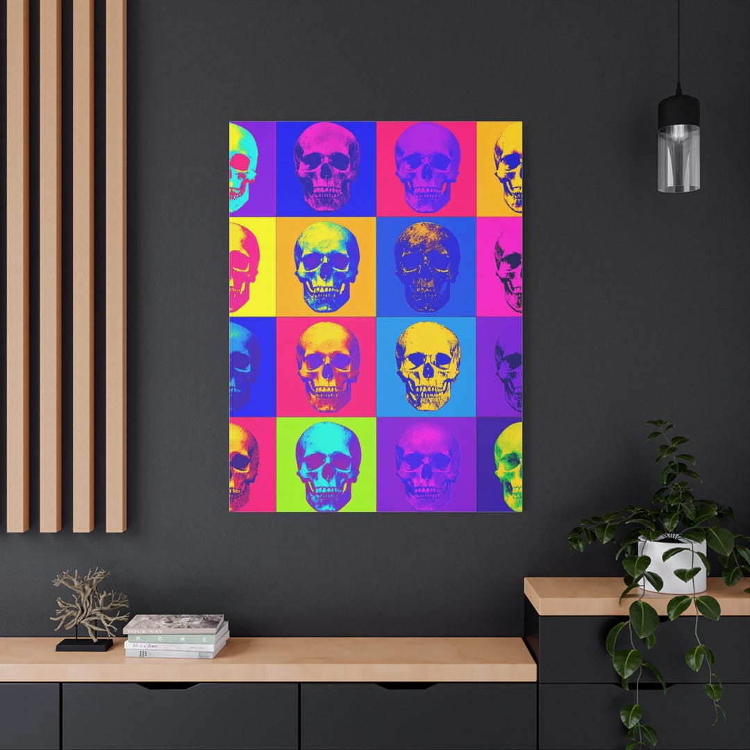 Skulls in Neon Canvas Art for Bold Decor, Wall Art, Home Decoration ...