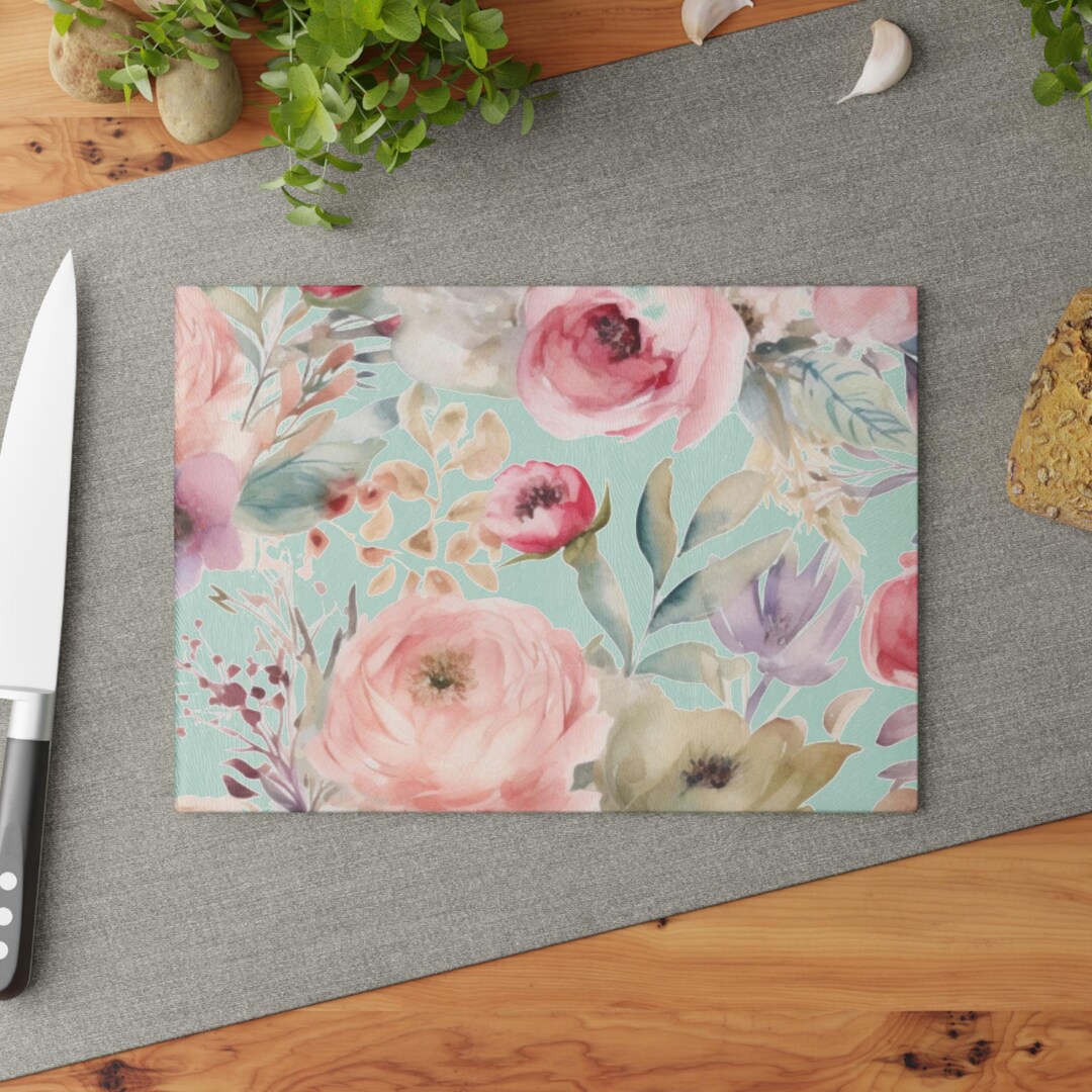 Cottagecore Blossom Scene Cutting Board | Pastel Decor, Gift for Home ...