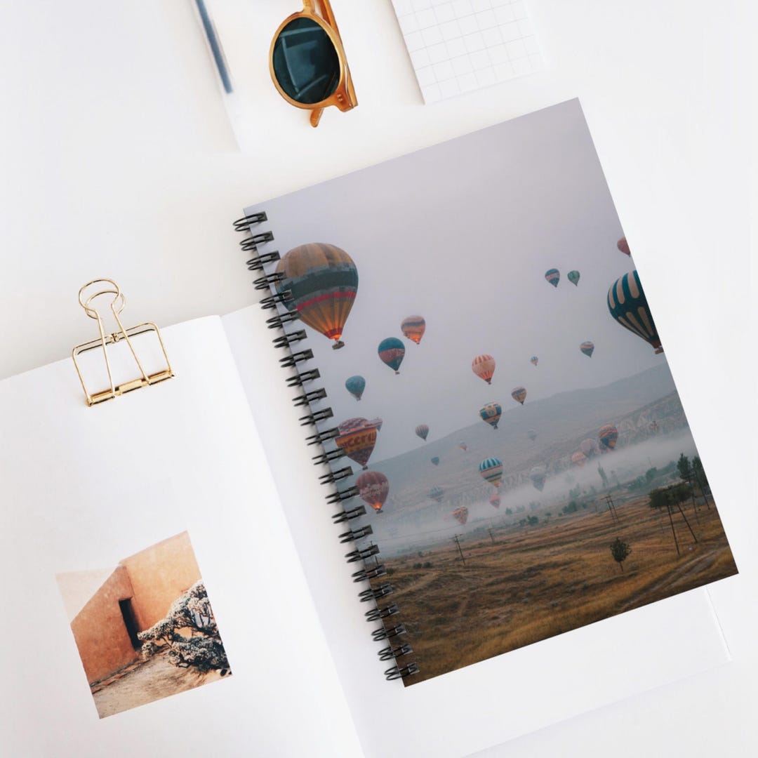 Cappadocia Mist Flight Spiral Notebook | Ruled Lined Journal, Artistic Sketchbook, Christmas ...