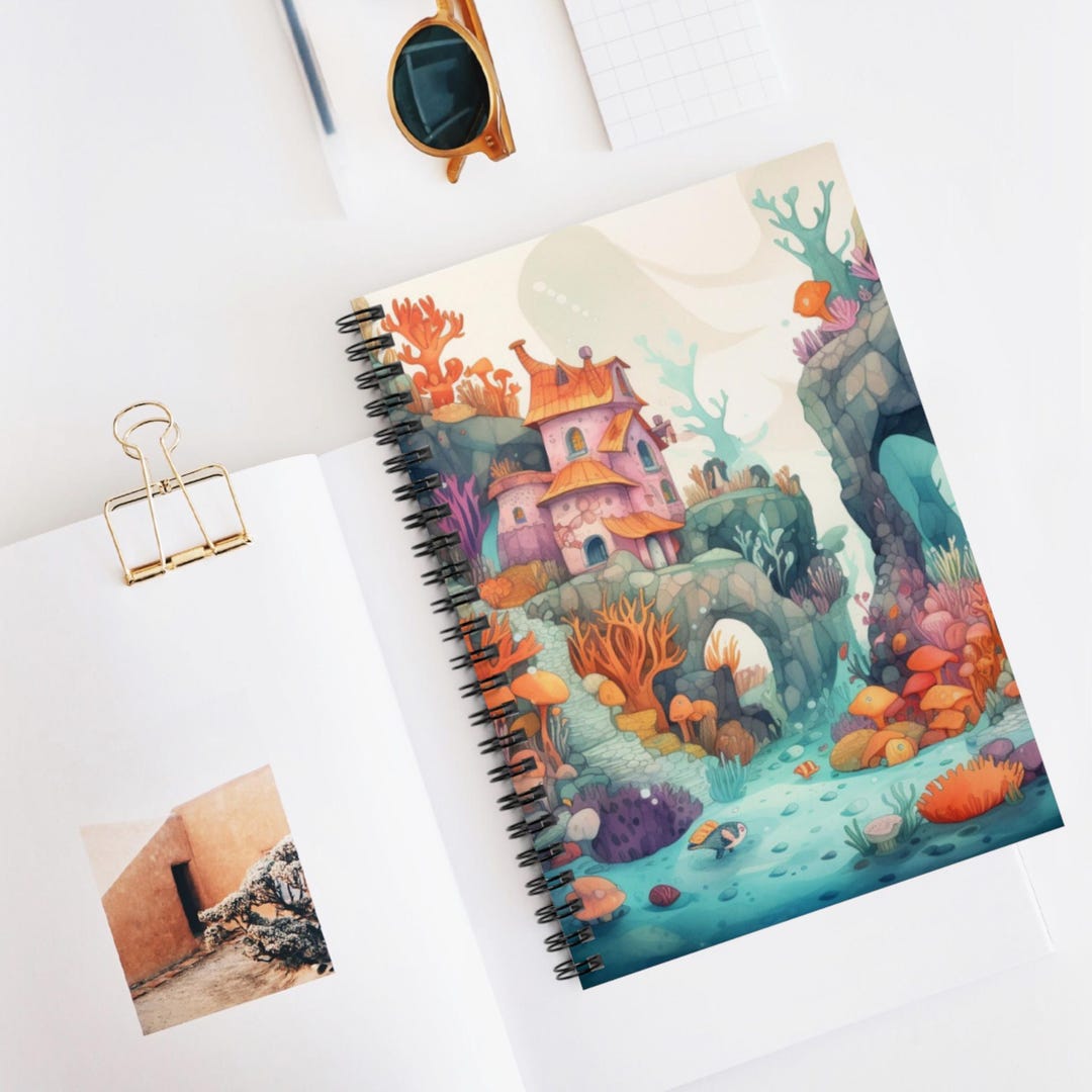 Coral Cave Homes Spiral Notebook | Ruled Line Journal, Artistic ...