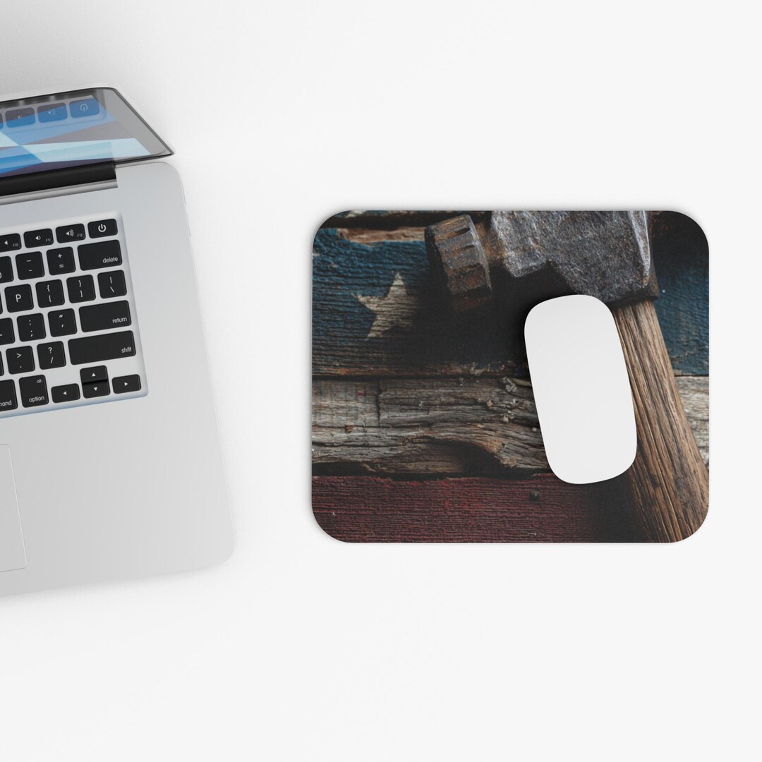 Industrial Flag Overlay Mouse Pad | Patriotic Desk Mat, Office Desk ...