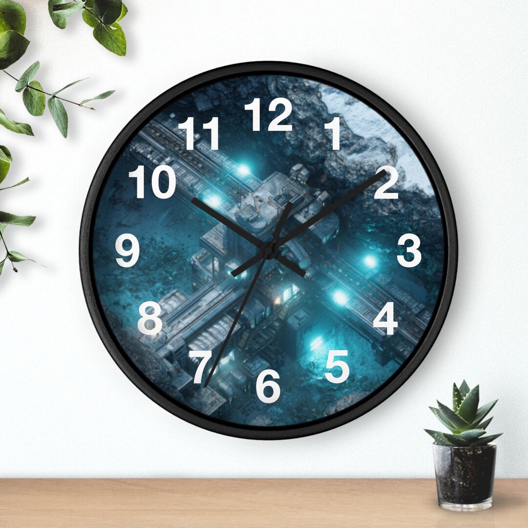 Glacial Mining Outpost Wall Clock | Sci Fi Galaxy Timepiece, Kitchen ...