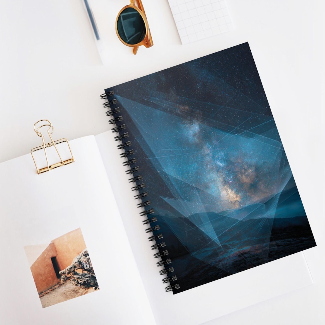 Hologram Galaxy Lines Spiral Notebook | Ruled Journal, Artistic ...