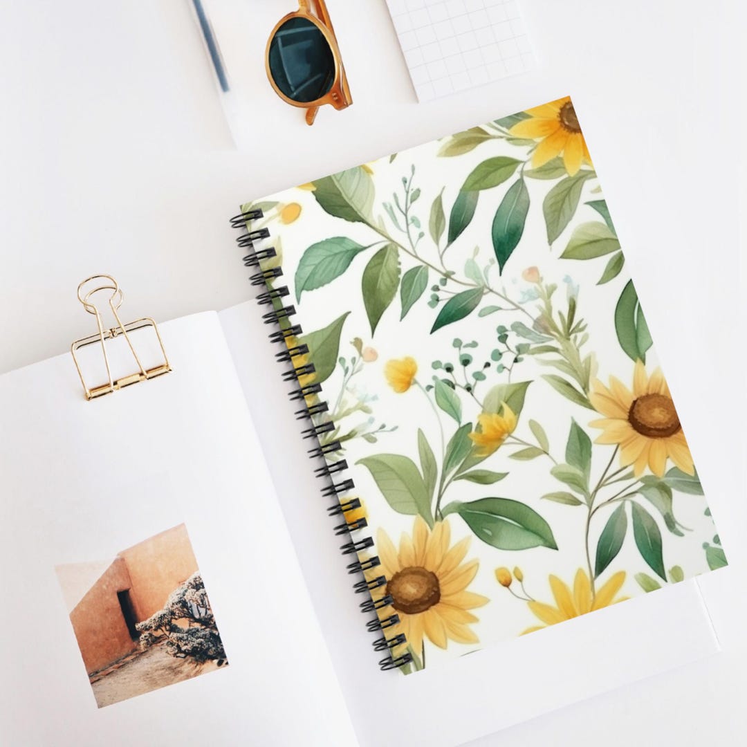 Mini Sun Sprigs Spiral Notebook | Ruled Journal, Artistic Sketchbook ...