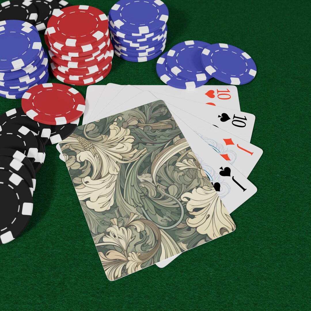 Nouveau Vine Scroll Playing Cards | Vintage Swirl Back, Game Night ...