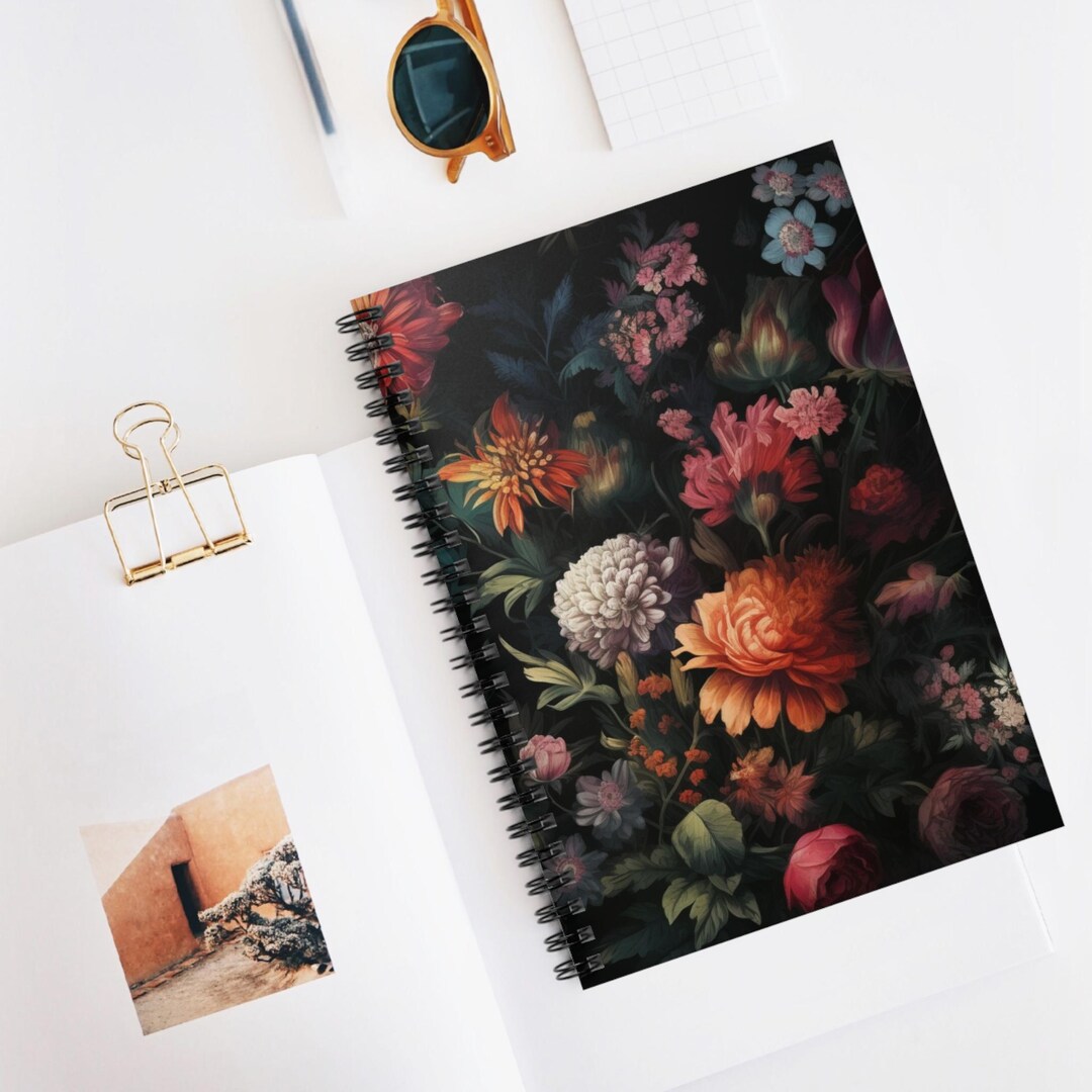 Moody Garden Bloom Spiral Notebook | Ruled Journal, Artistic Sketchbook ...