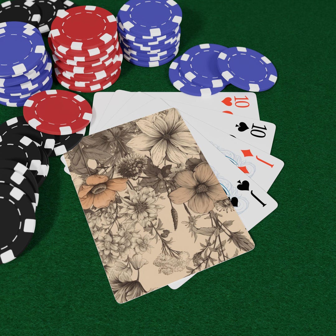 Antique Bloom Sketches Playing Cards, Standard Playing Cards, Game ...
