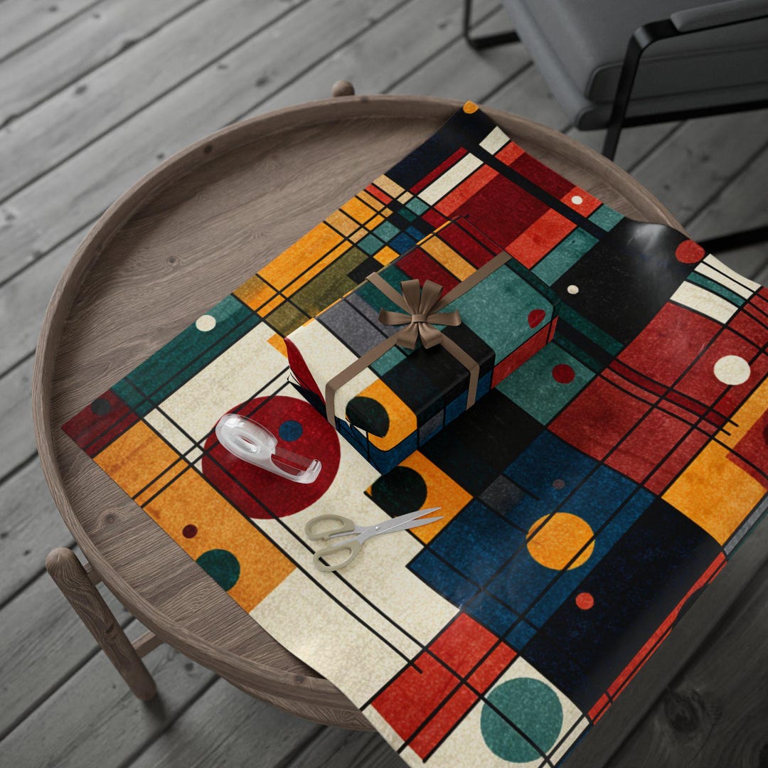 Rhythmic Grid Wrapping Paper, Modern Gift Wrap for Any Occasion ...