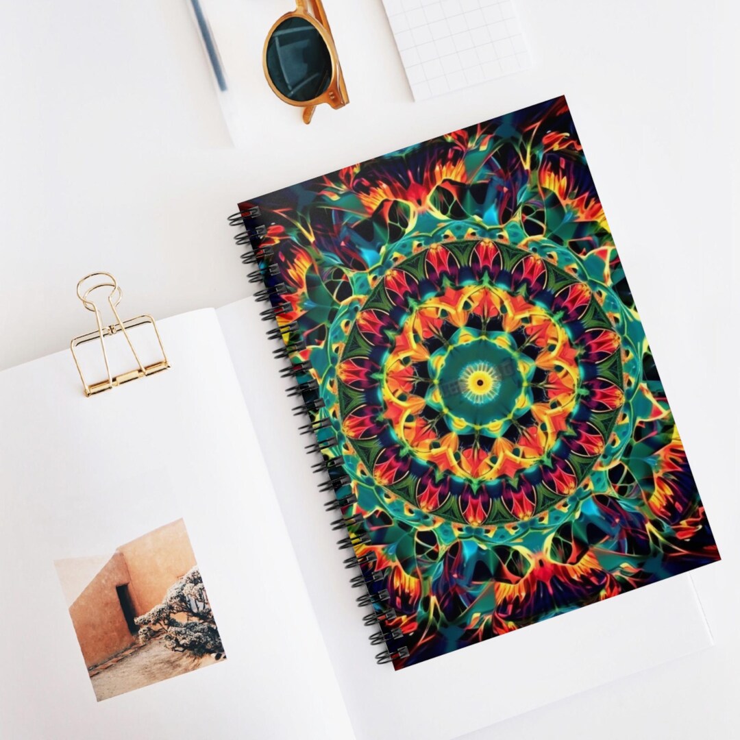 Fractal Pulse Repeat Spiral Notebook, Ruled Journal, Artistic ...