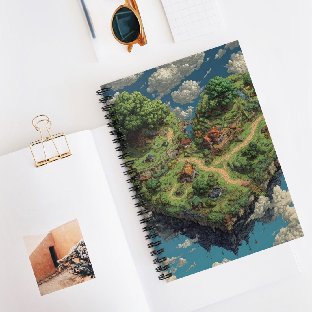 Heart Isle Haven Spiral Notebook | Fantasy Isle, Ruled Journal ...