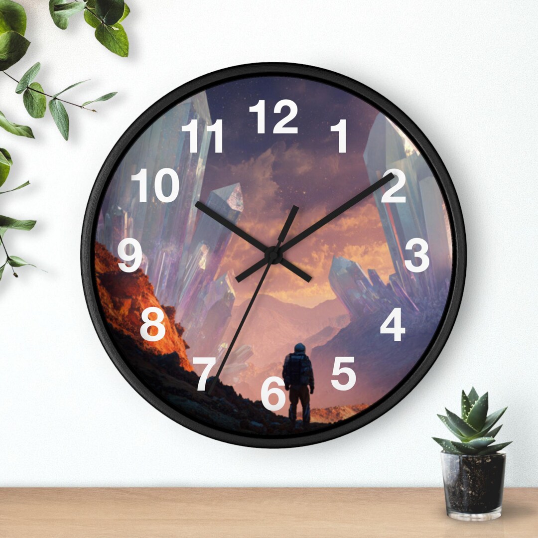 Crystal Peak Trek Wall Clock | Sci Fi Scene, Crystal Formations ...
