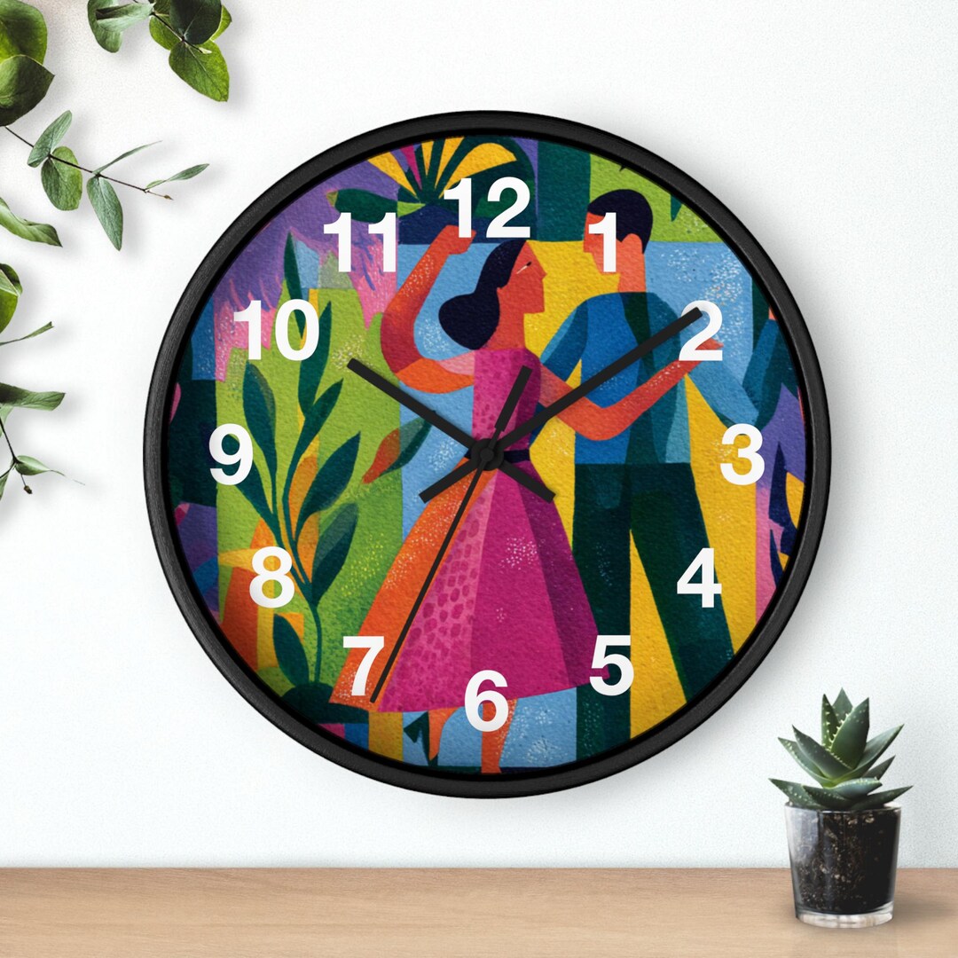 Garden Party Wall Clock | Modern Abstract Art, Home Decor, Living Room ...