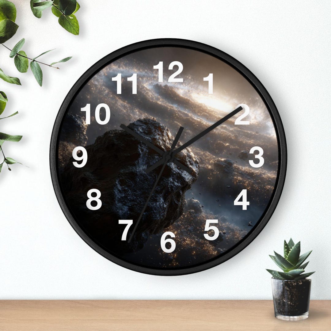 Dark Matter Storm Wall Clock | Space Nebula Timepiece, Kitchen Wall ...